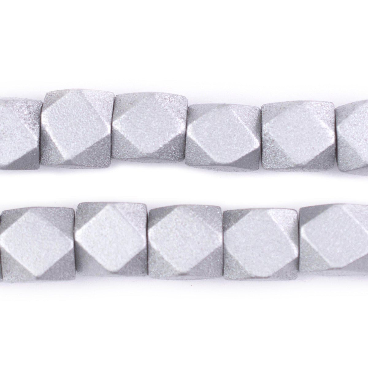 Silver Diamond Cut Natural Wood Beads (12mm) — The Bead Chest