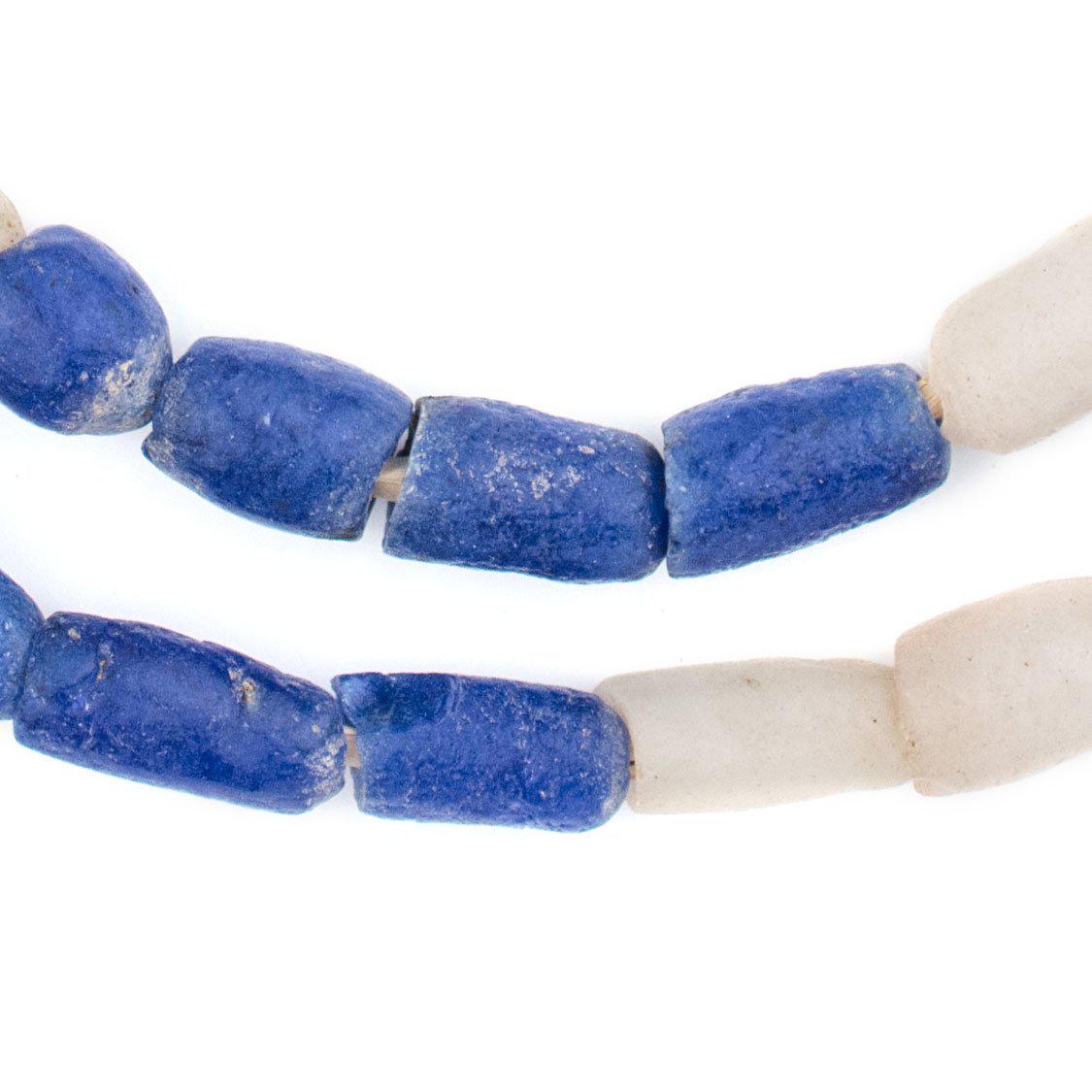Blue and White Sandcast Beads — The Bead Chest