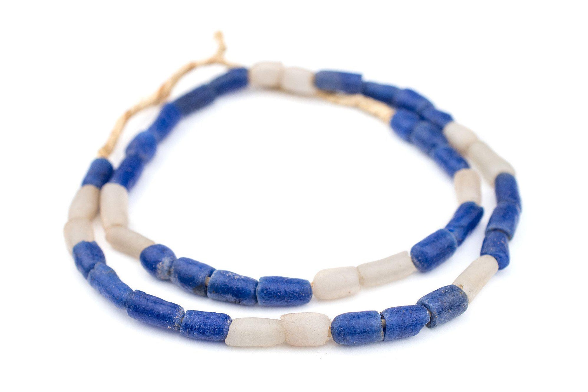 Blue and White Sandcast Beads — The Bead Chest