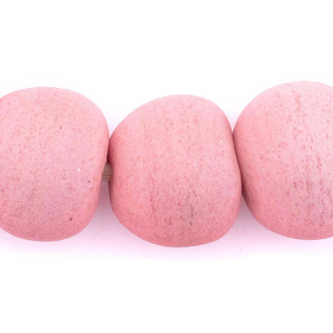Jumbo Opaque Pink Recycled Glass Beads (27mm) — The Bead Chest