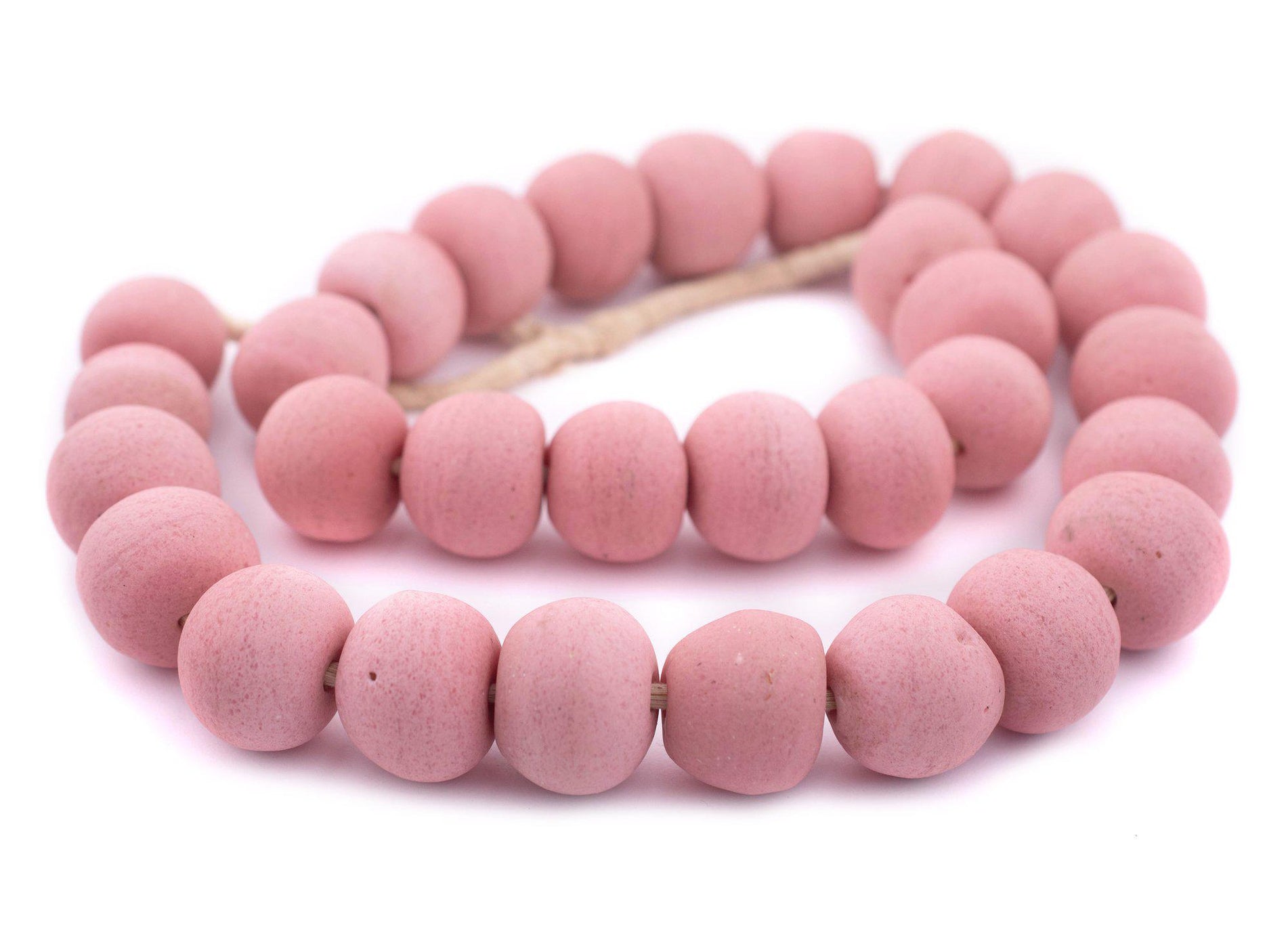 Jumbo Opaque Pink Recycled Glass Beads (27mm) — The Bead Chest