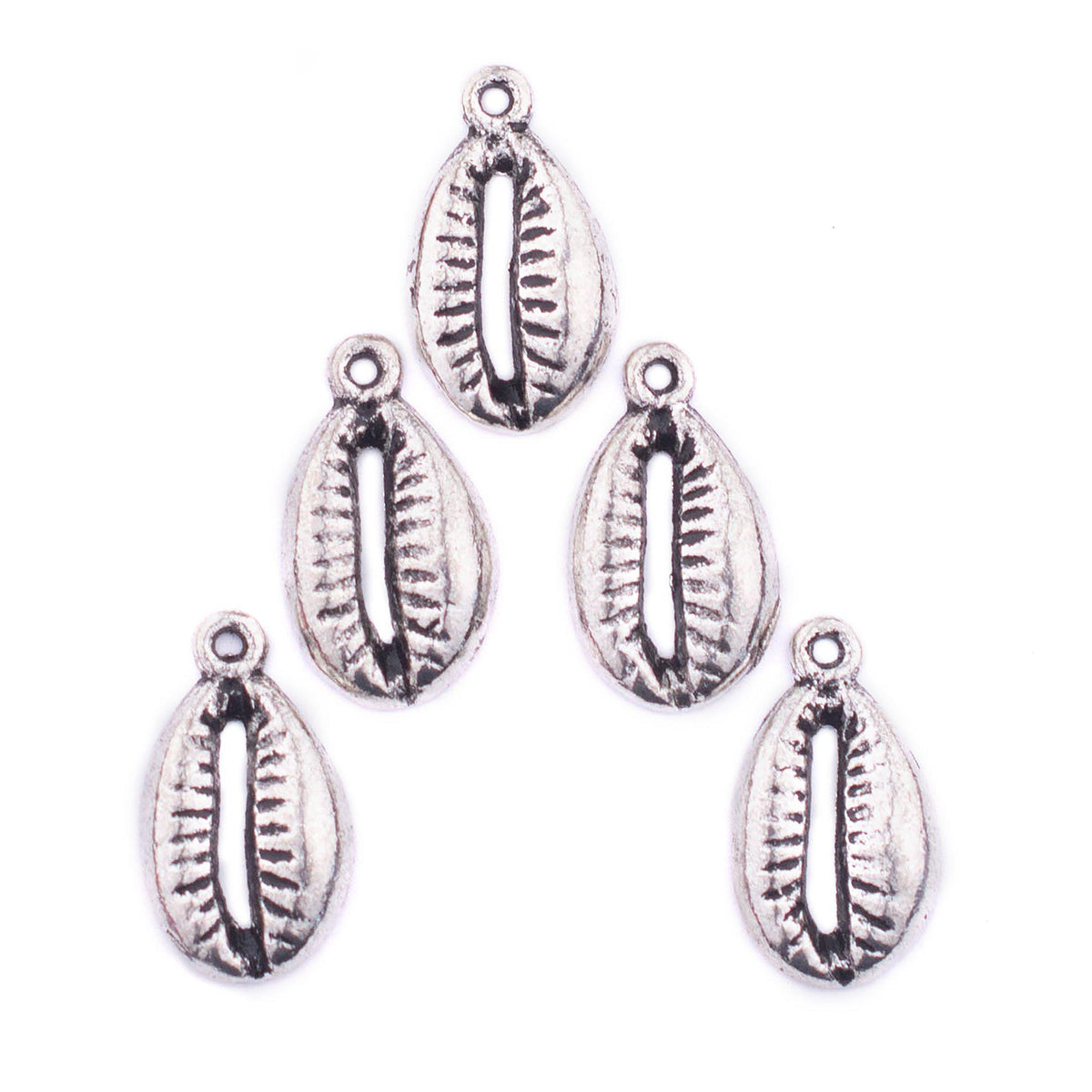 Silver Cowrie Shell Charms (Set of 5) — The Bead Chest