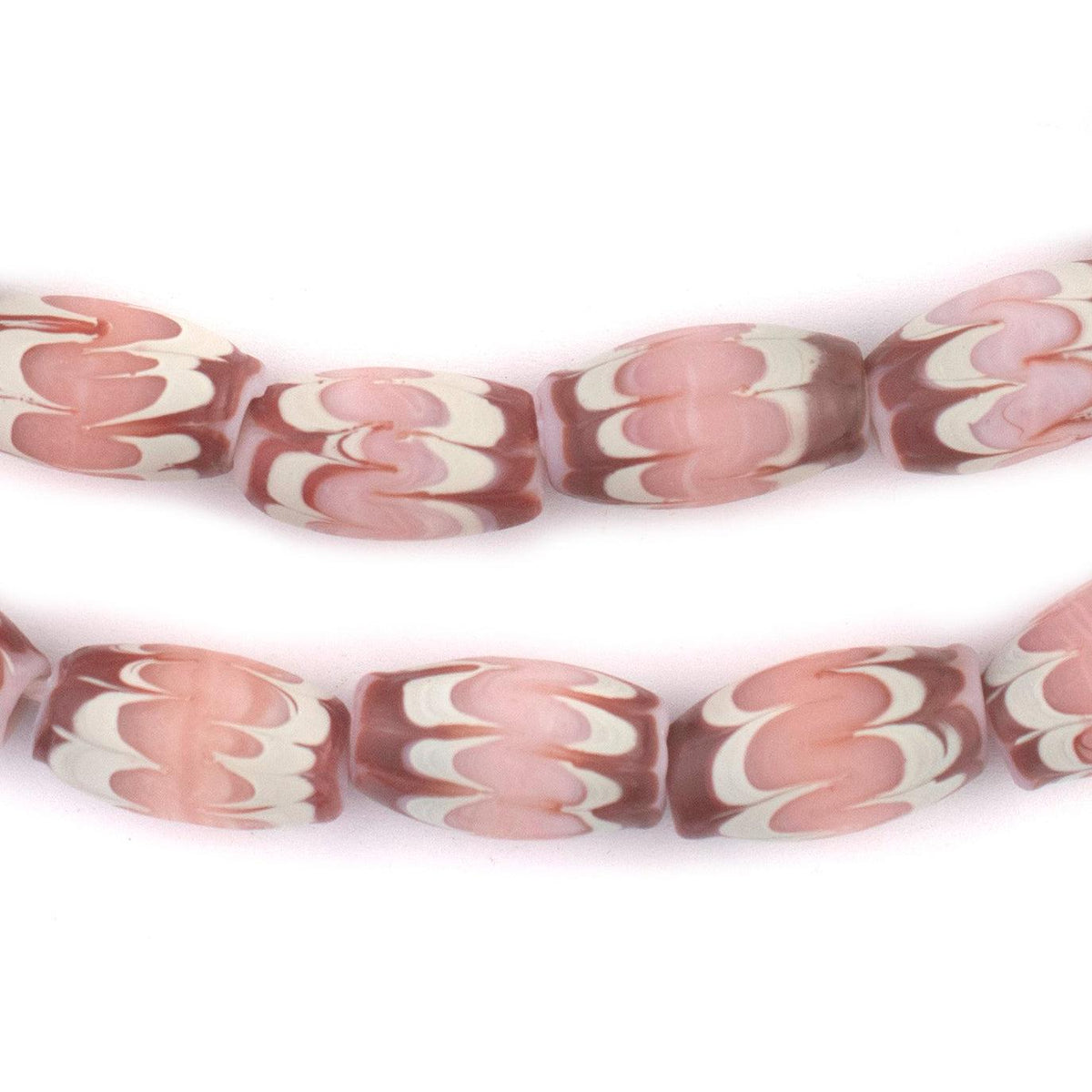 Pink Java Chevron Beads (16x10mm) — The Bead Chest