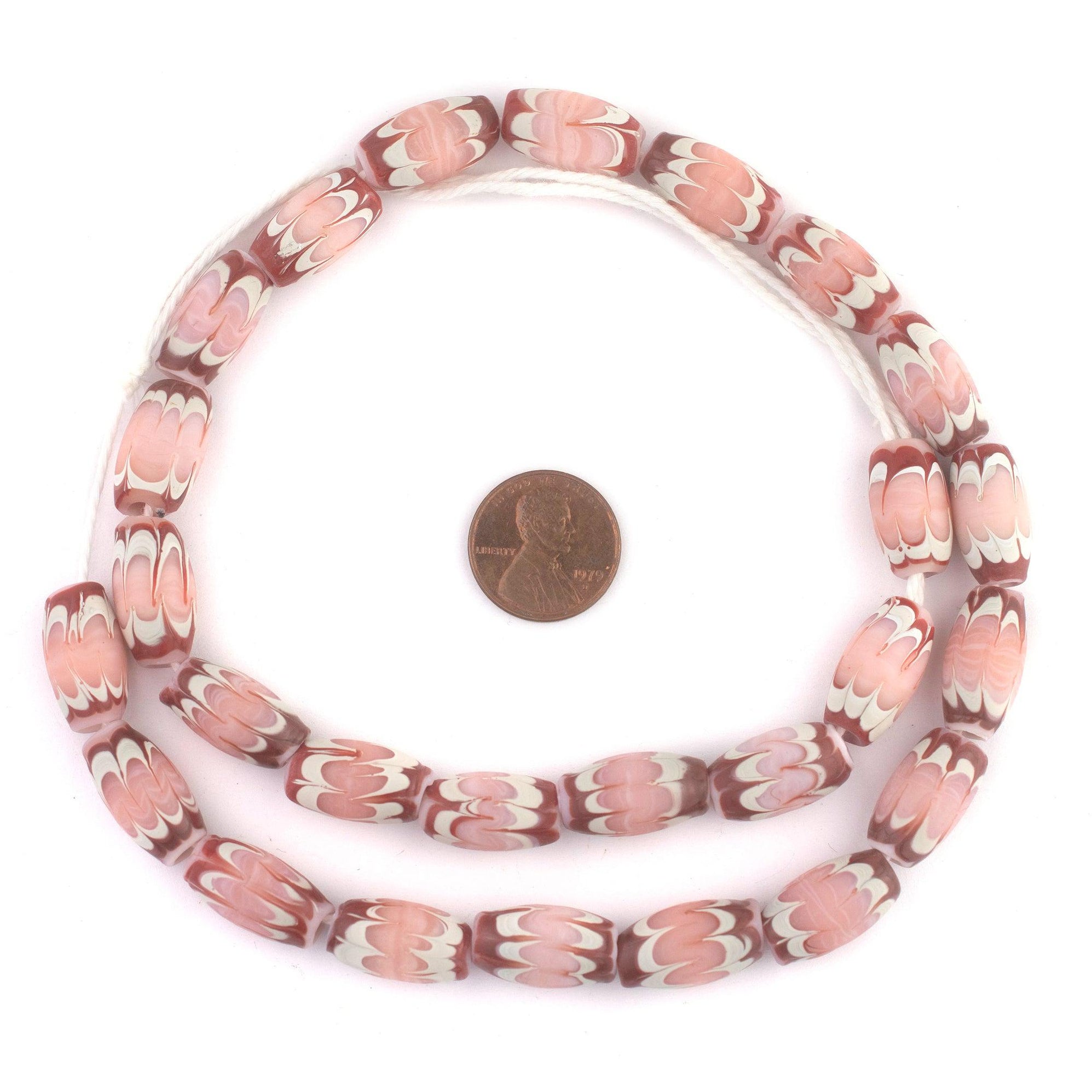 Pink Java Chevron Beads (16x10mm) — The Bead Chest