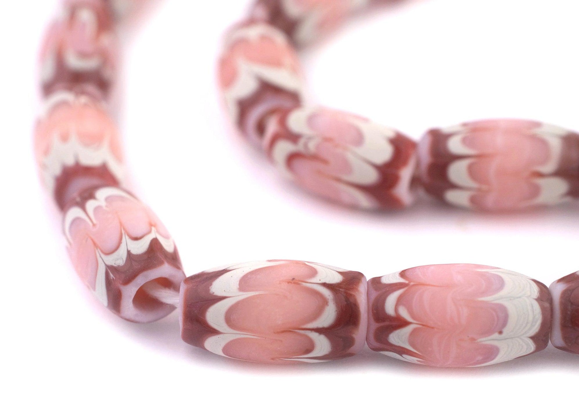 Pink Java Chevron Beads (16x10mm) — The Bead Chest