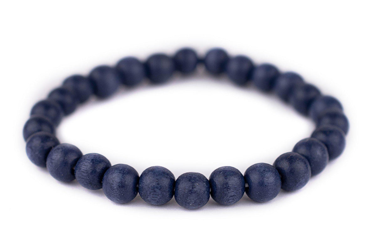 Cobalt Blue Wood Bracelet (8mm) — The Bead Chest