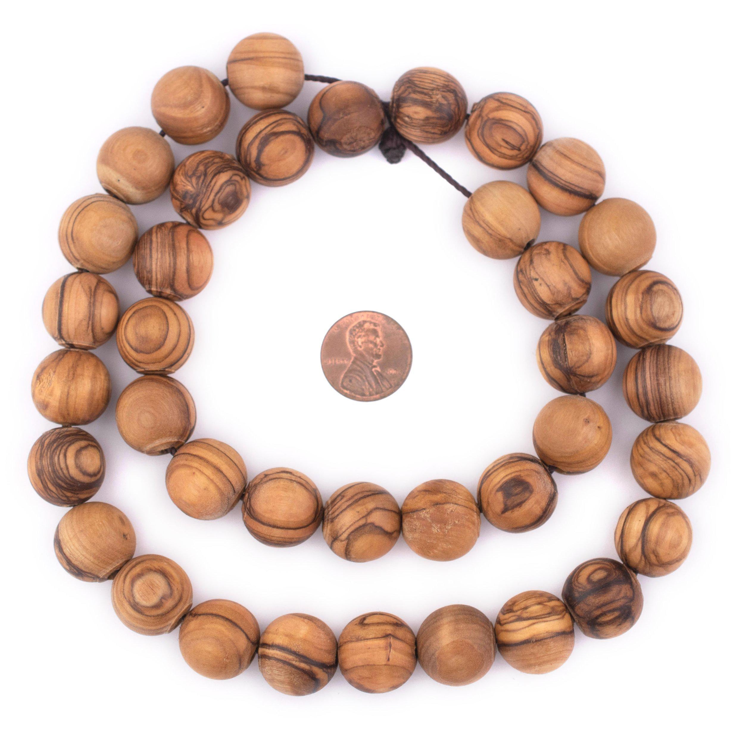 Round Olive Wood Beads from Bethlehem (16mm) — The Bead Chest