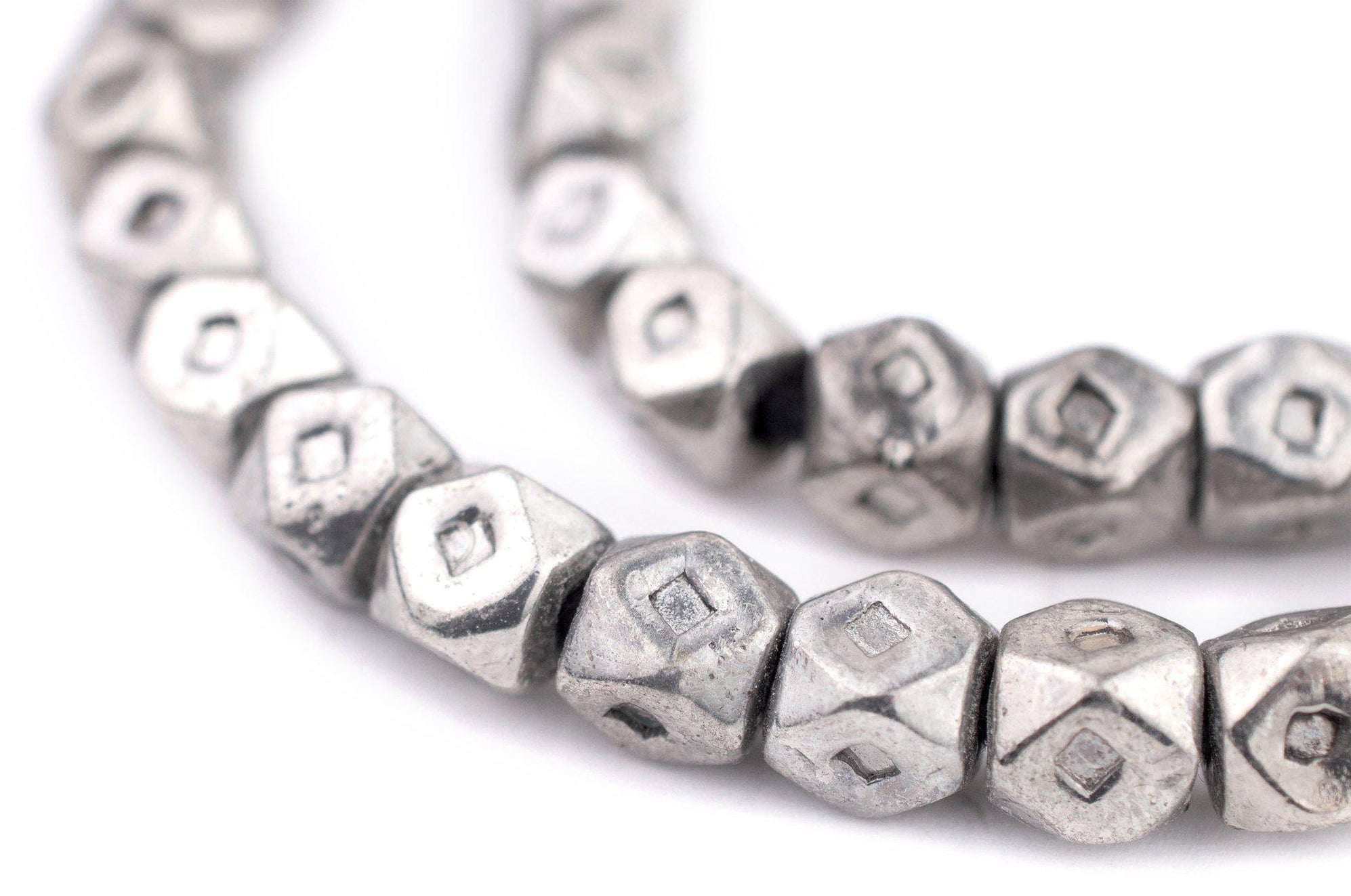 Silver Tuareg Cornerless Cube Beads (7mm) — The Bead Chest