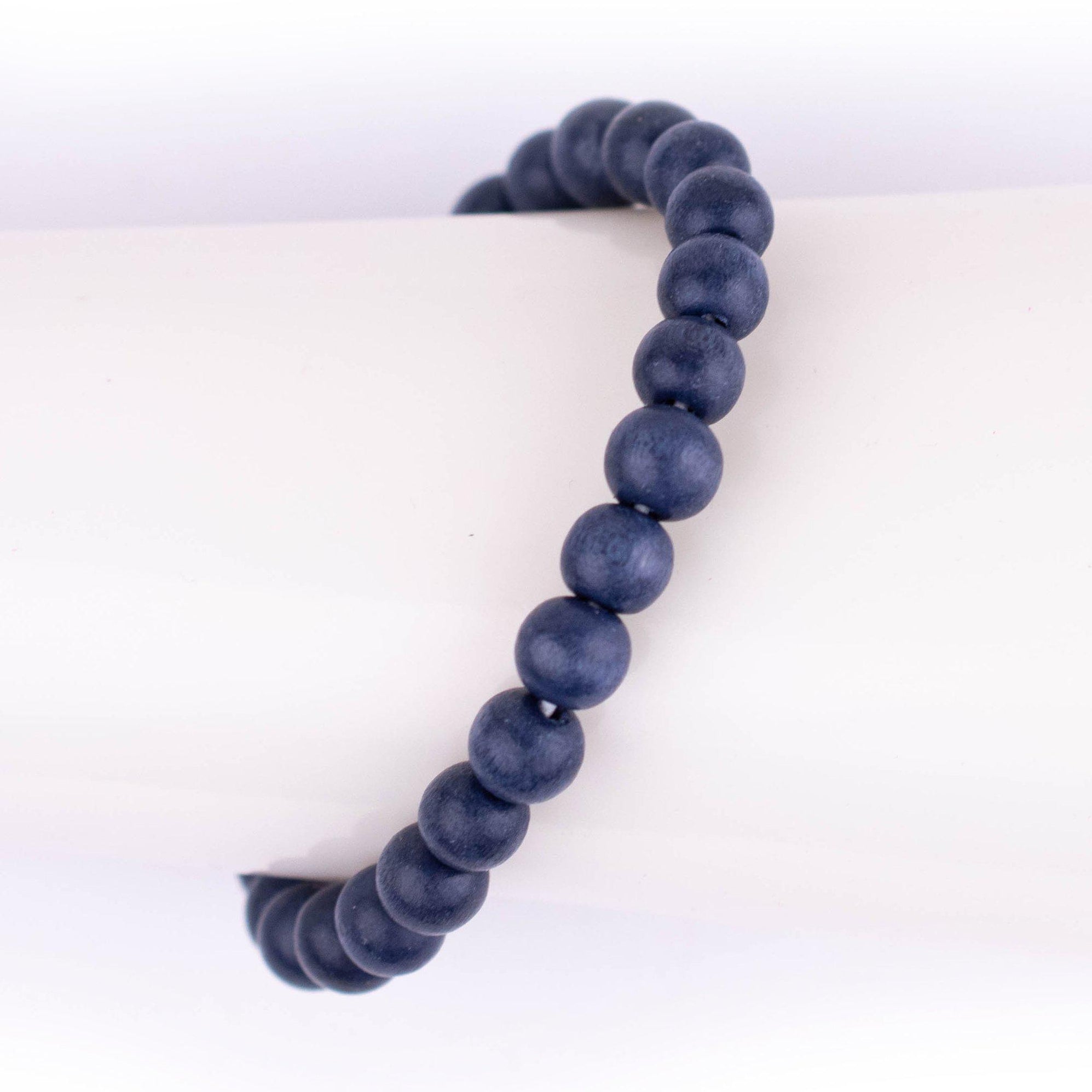 Cobalt Blue Wood Bracelet (8mm) — The Bead Chest