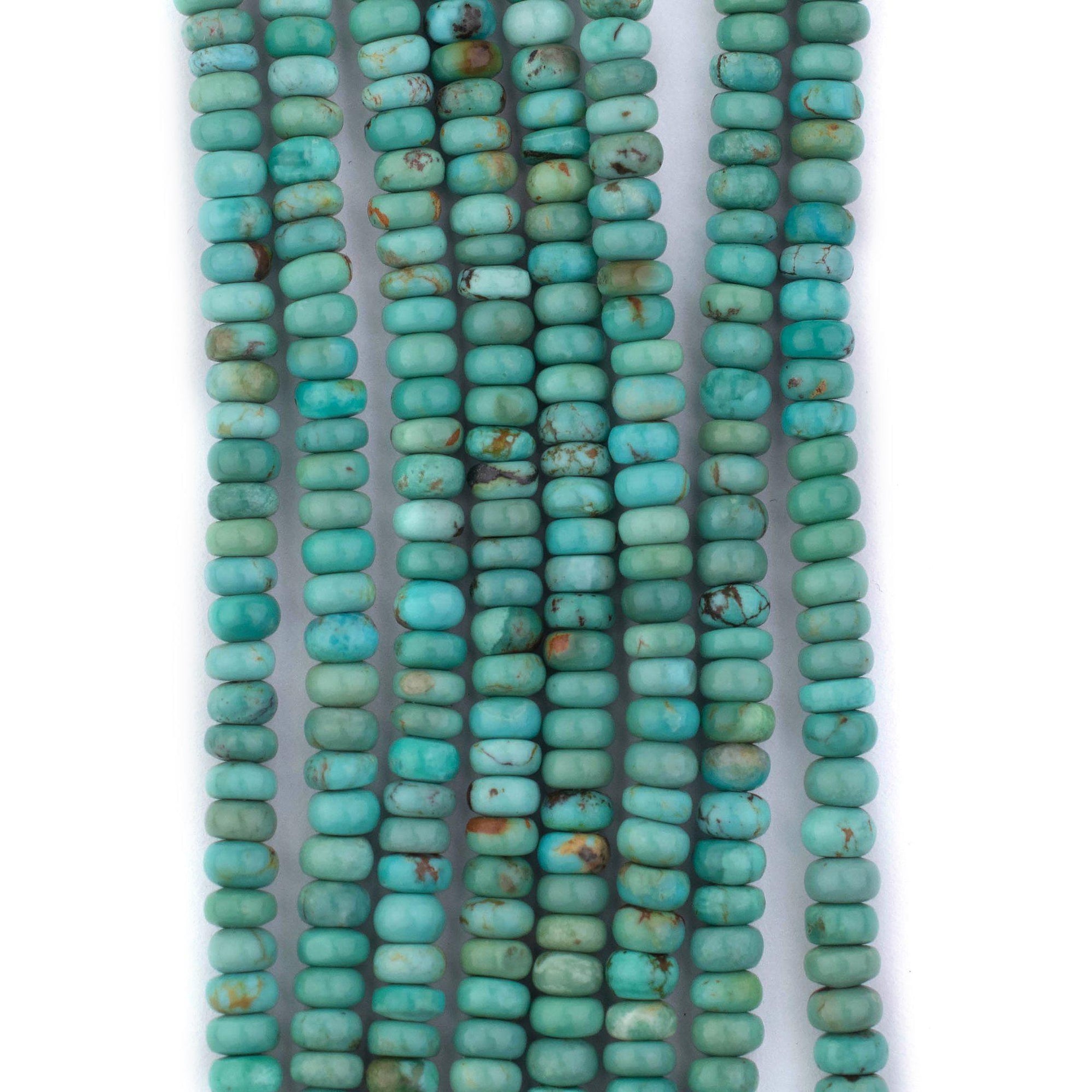 Green Aqua Turquoise Rondelle (4mm) — The Bead Chest