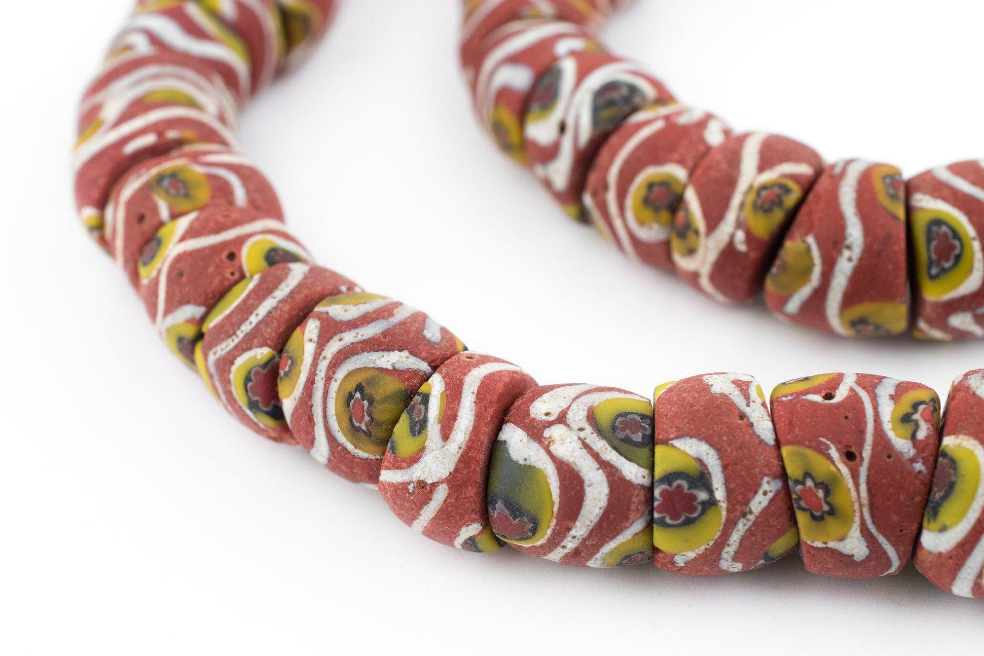 Antique Venetian Brick Red Trade Beads (Long Strand) — The Bead Chest