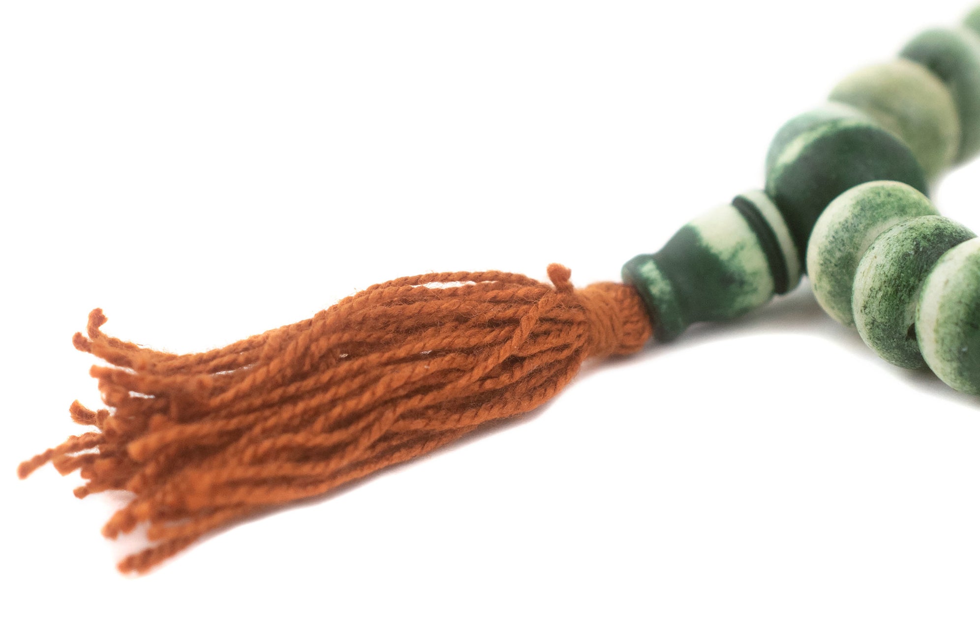 Dark Green Rustic Bone Mala Beads (10mm) — The Bead Chest