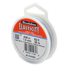 Elasticity 1.0mm Satin Silver Elastic Cord (25 meters) — The Bead Chest
